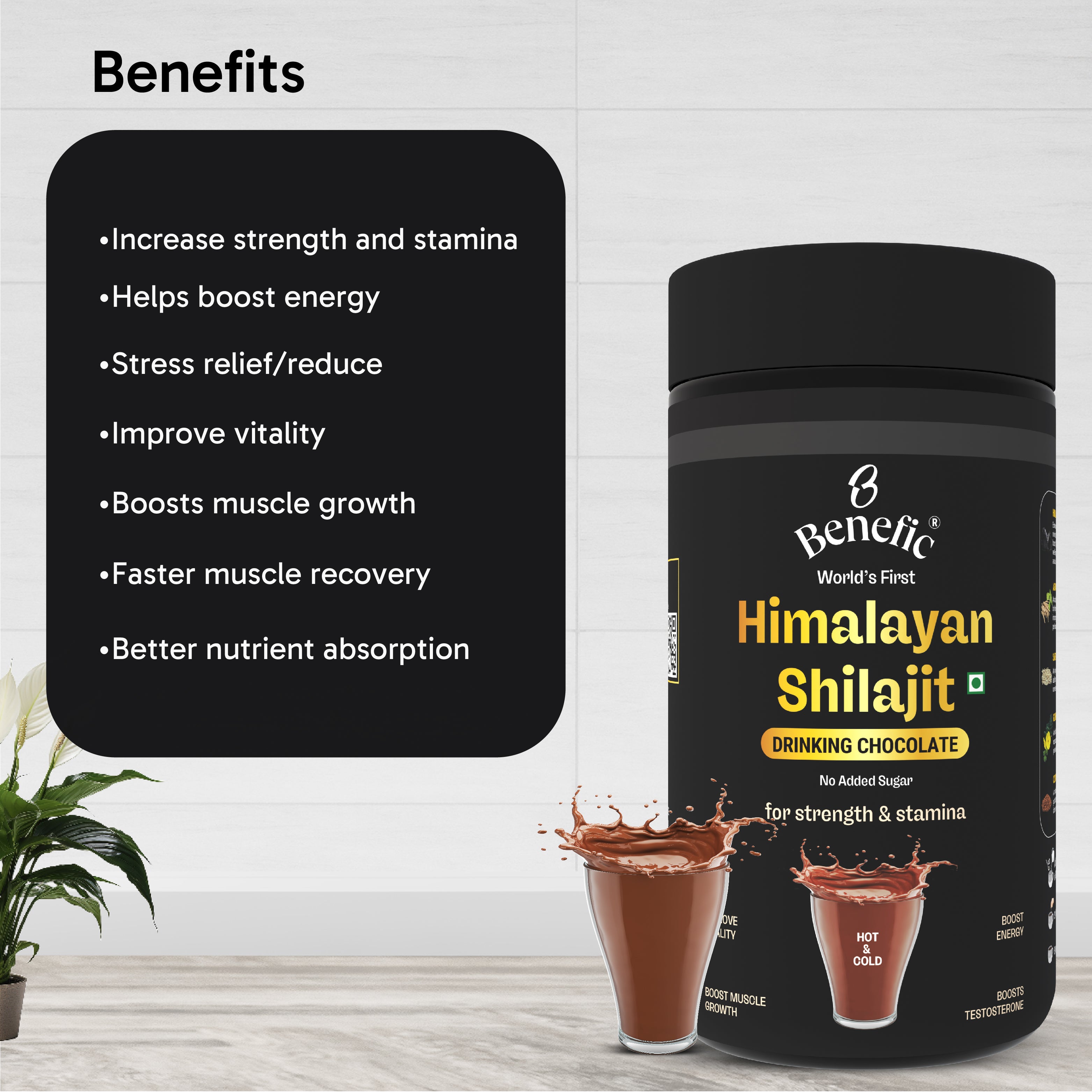 Himalayan Shilajit Drinking Chocolate | Mens Vitality | Benefic